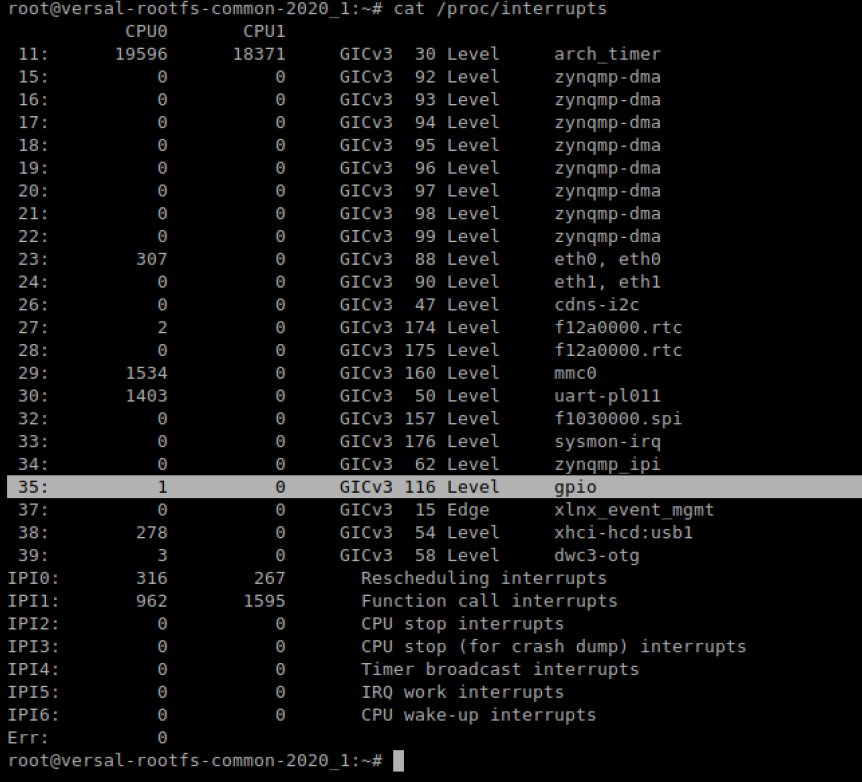 UIO driver test on Versal 2021.1