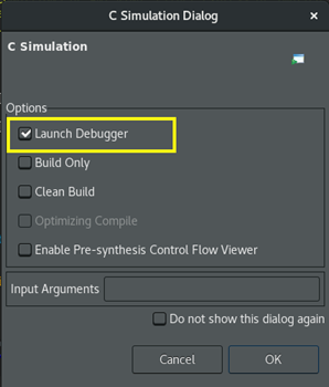 Vitis HLS 2021.2 - Unable to launch the debugger when the 'Launch Debugger' option is selected ...