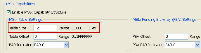 45734 - 7 Series Integrated Block for PCI Express - MSI-X Table Size ...