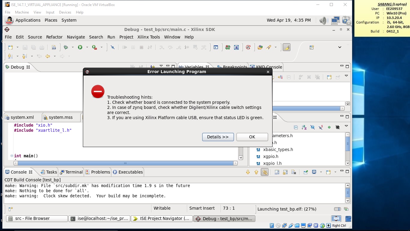 69603 - ISE S6 VM - SDK breakpoint debug feature does not work if a Digilent USB cable is used ...