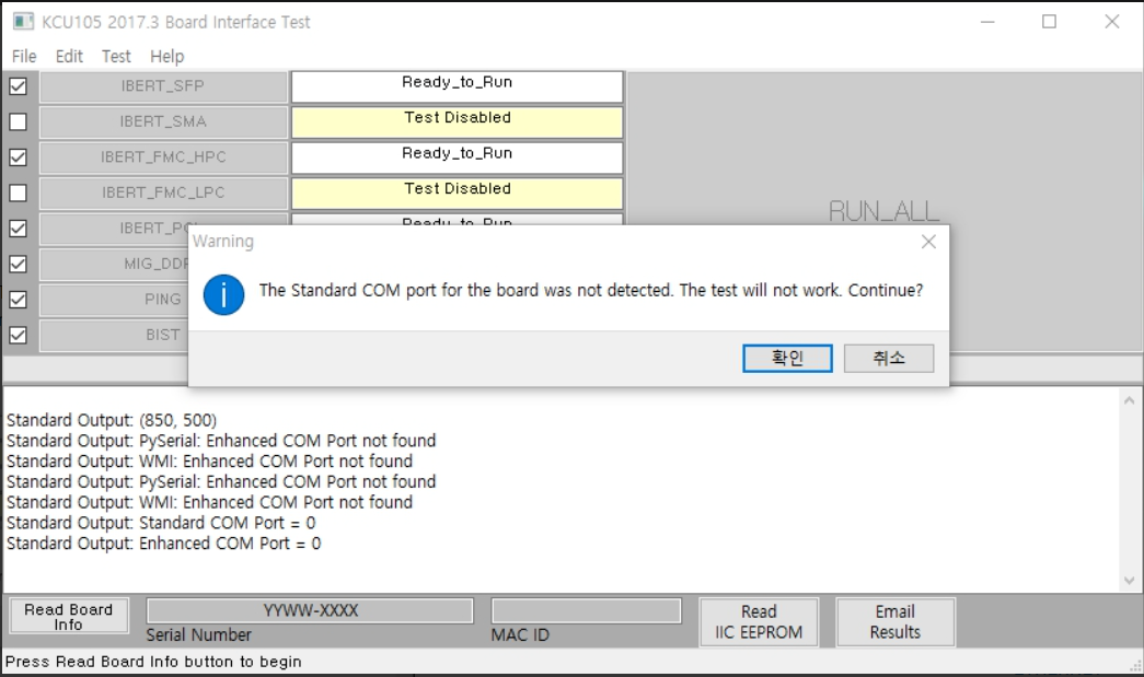 000034370 - KCU105 COM Port detection Error for BIT