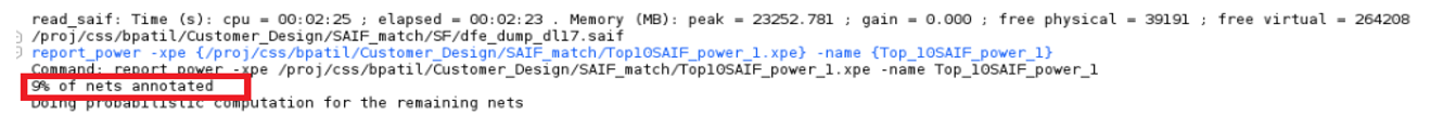 000034790 - Low matching rate annotation with post-sim SAIF dump from Cadence simulator when ...