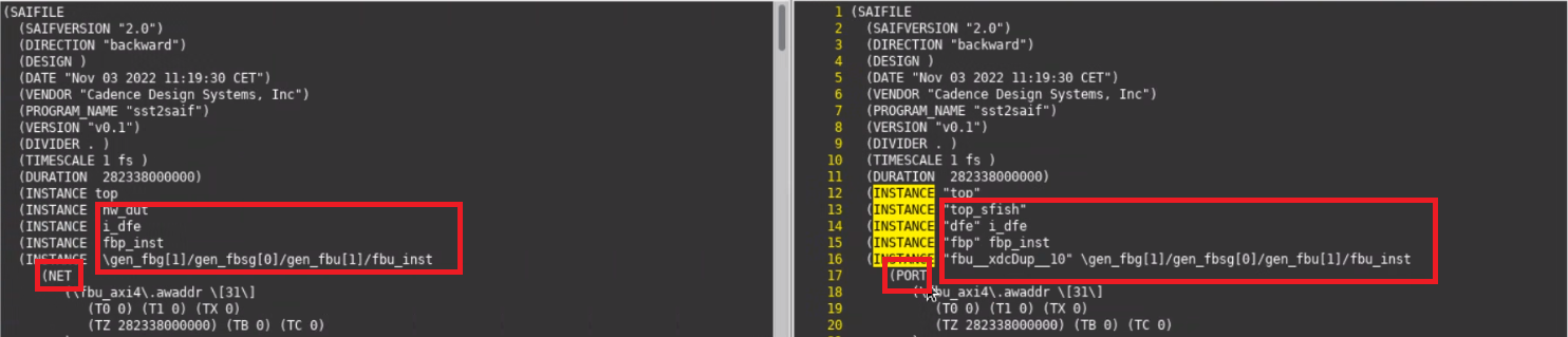 000034790 - Low matching rate annotation with post-sim SAIF dump from Cadence simulator when ...