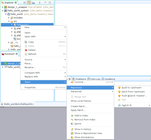 Vitis IDE Git 集成快速入门