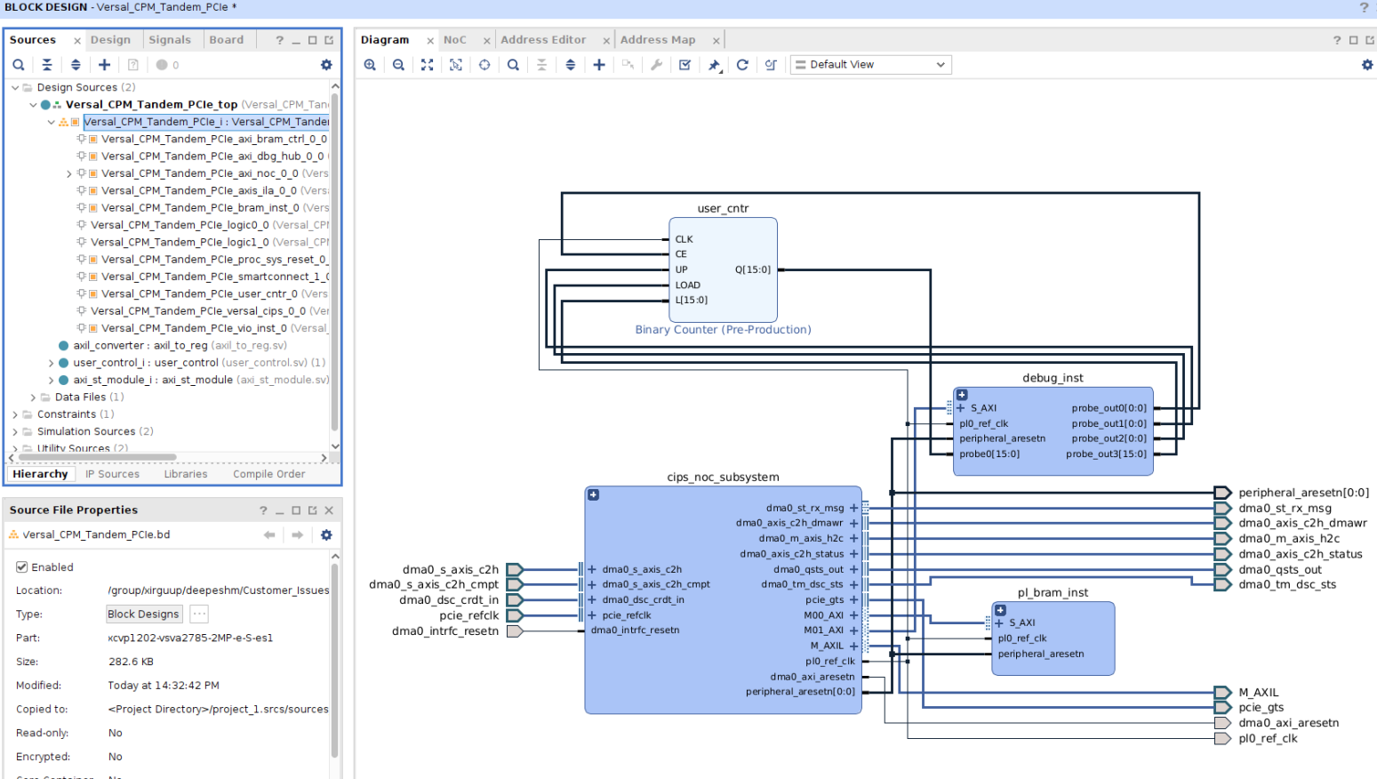Running the 'Versal CPM Tandem PCIe' CED Example Design on a VPK120 Development Board