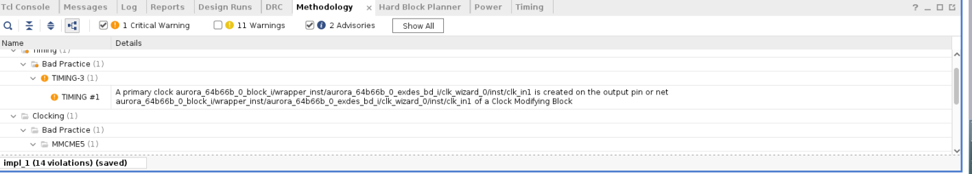 000036351 - TIMING-3#1 Critical Warning as Invalid primary clock on ...