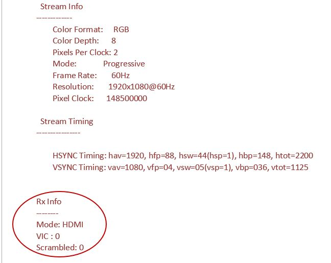72765 - HDMI Receiver Subsystem v3.1 (Rev 2) - VIC code becomes 0 after switching between ...