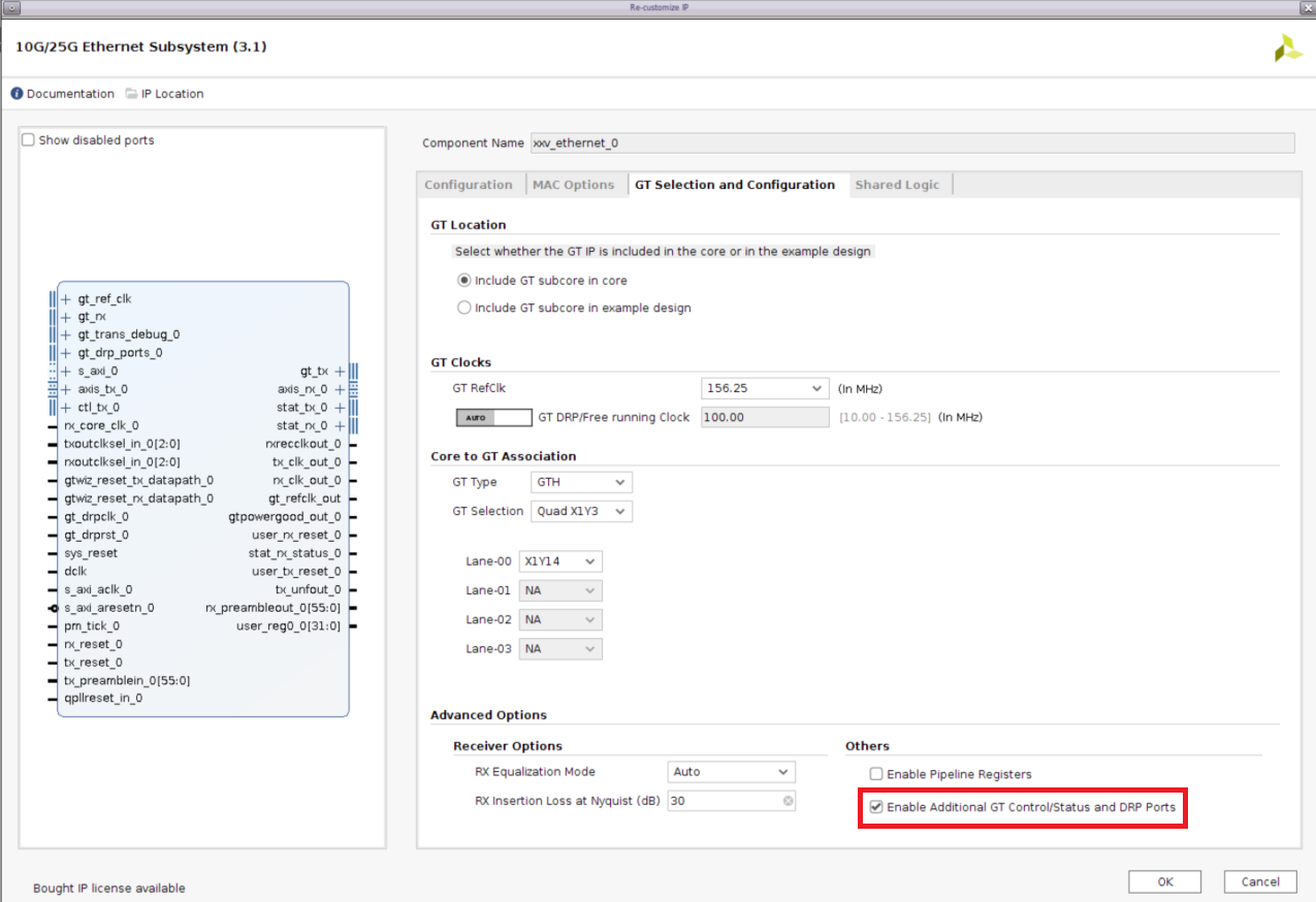 Using In-System IBERT for the AXI Ethernet subsystem to investigate BER ...