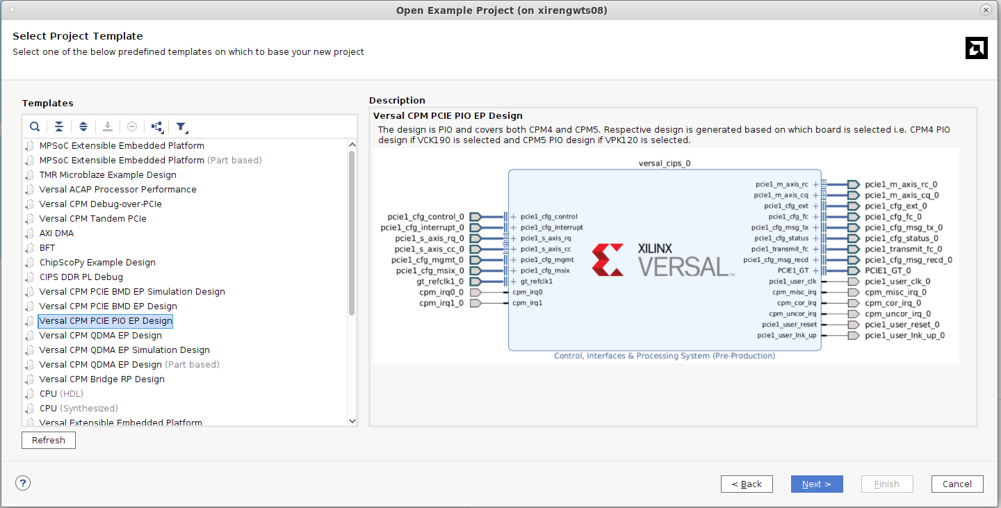 Understanding the "Versal CPM PCIE PIO EP Design" CED Example in Vivado ...
