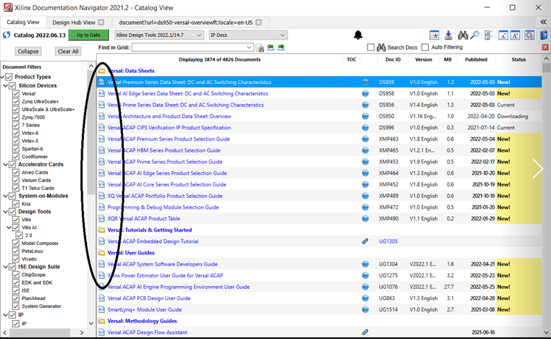 Documentation Navigator - Required Update to 2022.1 Version or later
