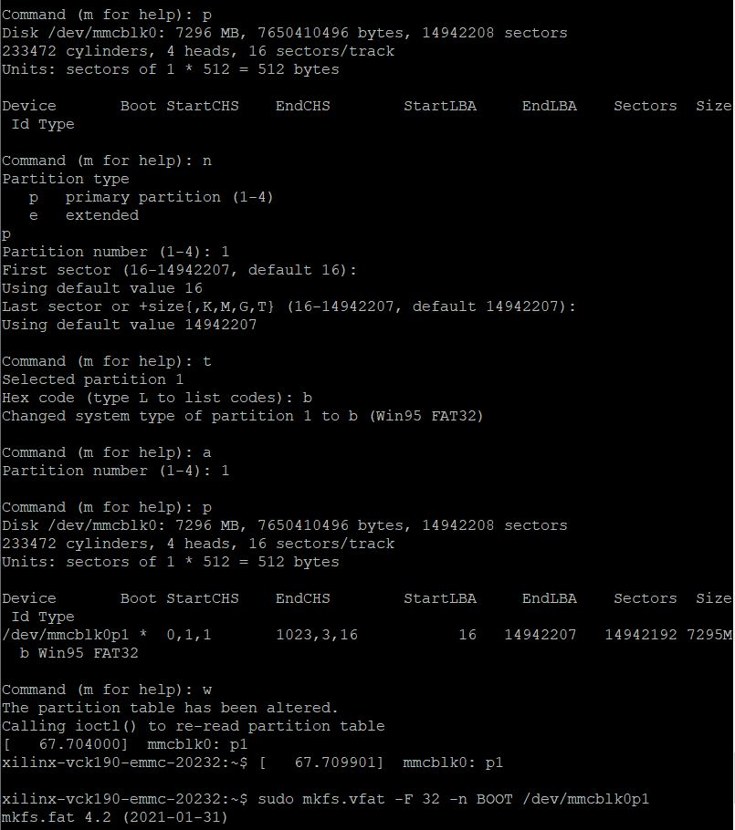 000036079 - Versal: eMMC Formatting through Linux and programming ...