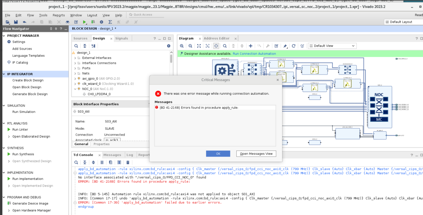 000036455 - Designer assistance issues when connecting CIPS to NOC automatically