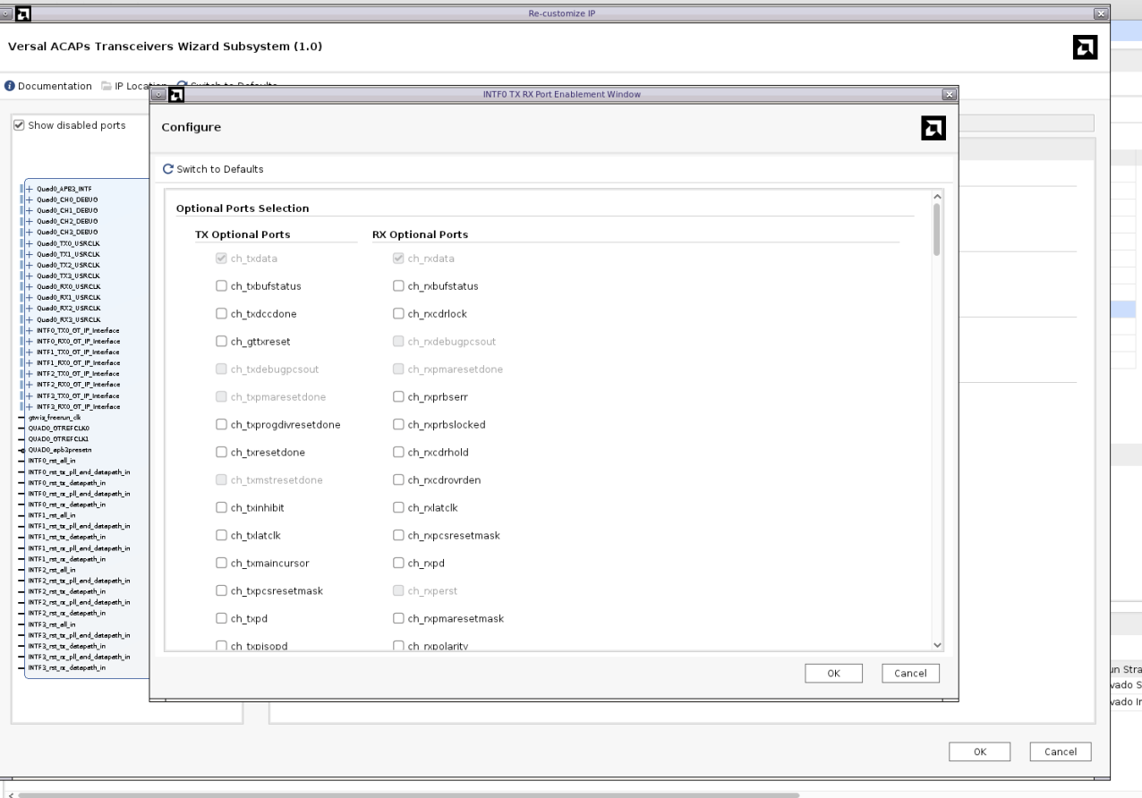 Versal GT Wizard Subsystem IP Example design