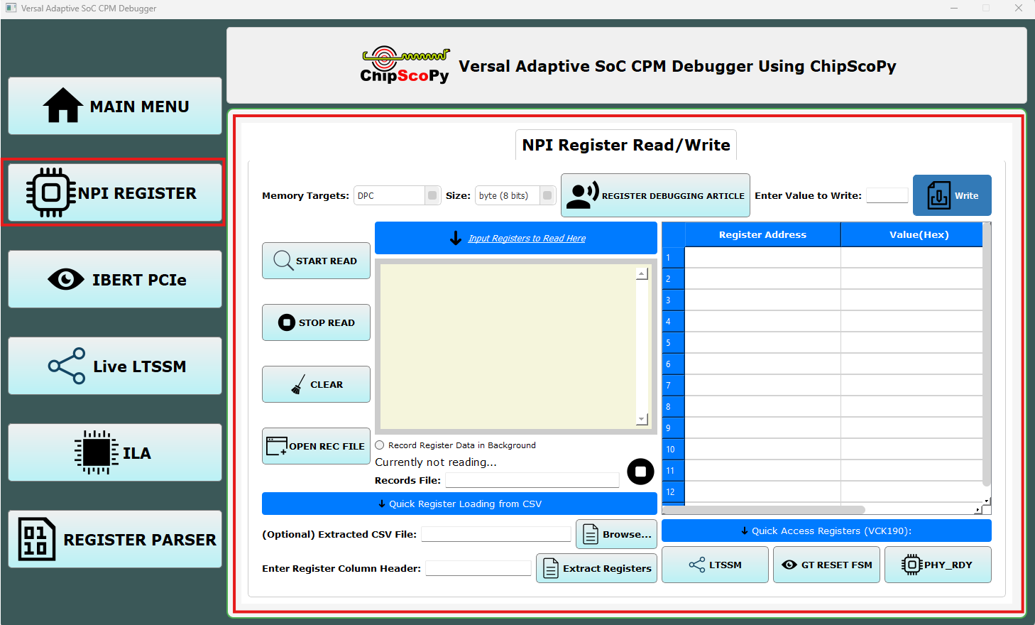 GUI-Based Versal Adaptive SoC CPM Debugger using ChipScoPy