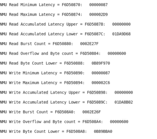 NoC Performance Monitor Debug