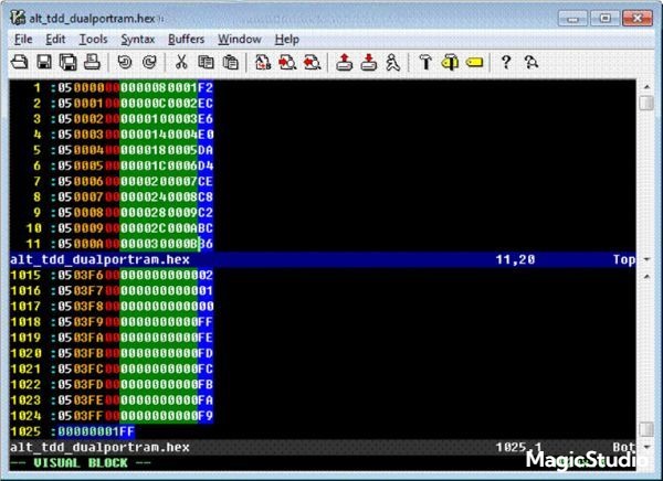 66015 - Altera-to-Xilinx Memory Initialization File (HEX to COE) Conversion