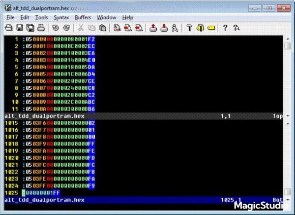 66015 - Altera-to-Xilinx Memory Initialization File (HEX to COE) Conversion