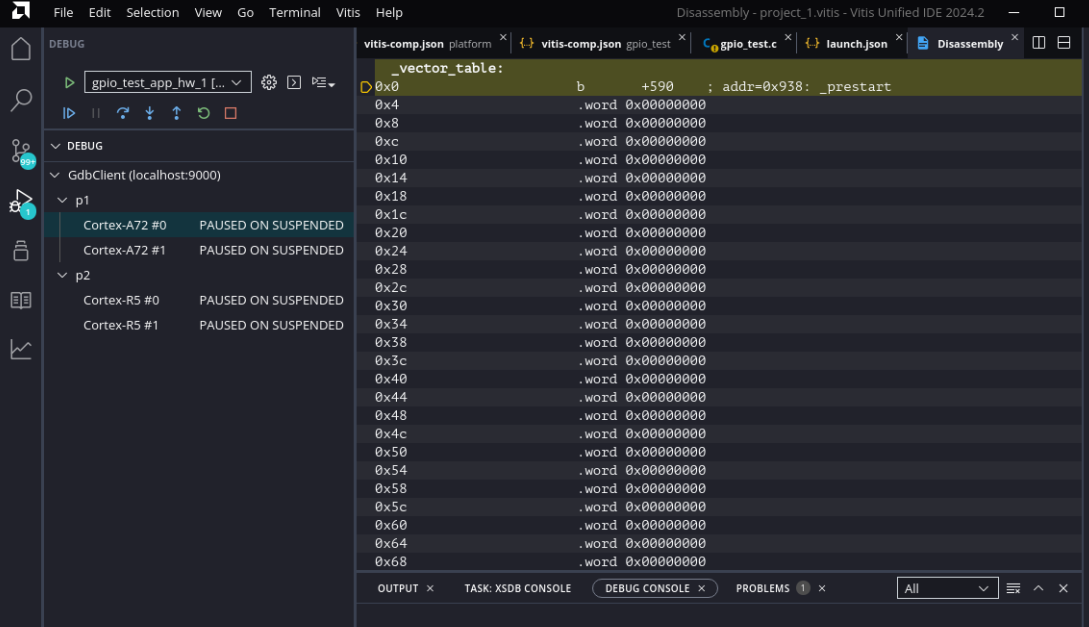 Connecting to QEMU in Vitis Unified