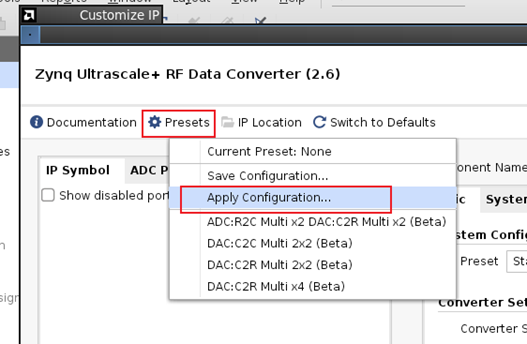 RFSoC Frequency Planner - How to export settings to the Vivado RF Data ...