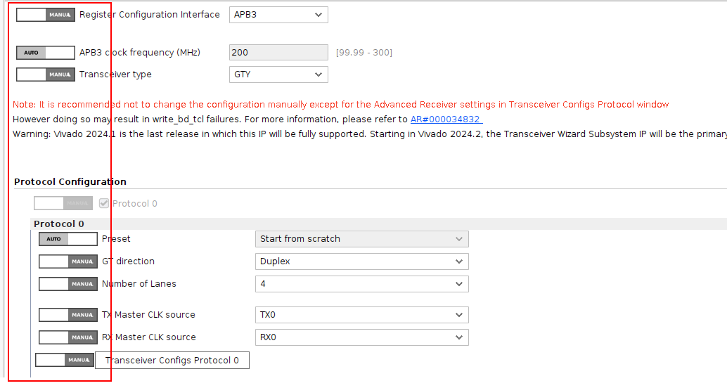 000037372 - 2024.2 IP Integrator - Block Automation changes the GUI parameters from AUTO to ...