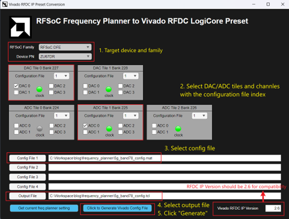 【译】RFSoC Frequency Planner - 如何将设置导出到 Vivado RF Data Converter IP 预设