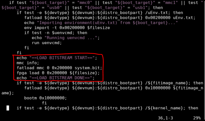 如何在U-BOOT的boot.scr中加载bit文件