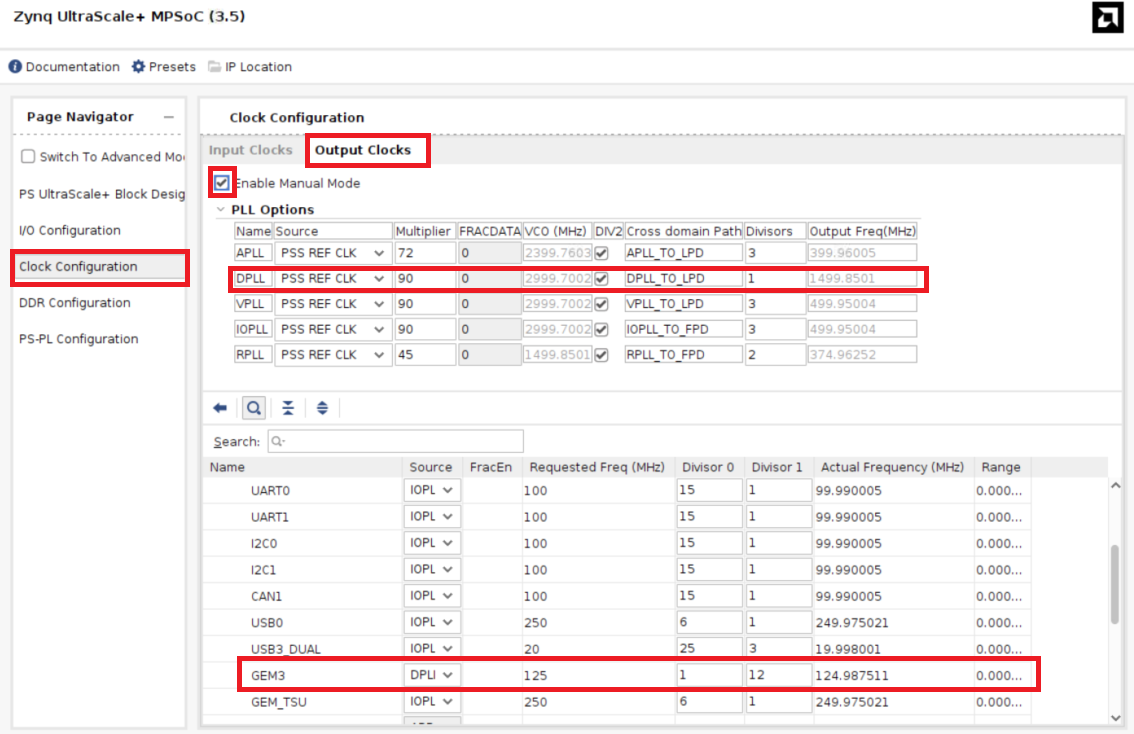 000037665 - U-Boot GEM MACB driver issues when using DPLL clock source