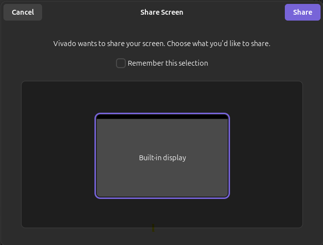 000037566 - Vivado 2024.1 - Why is Vivado requesting screen sharing?