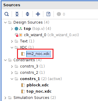 000037067 - Vivado DFX - DFX Project not moving Reconfigurable Module XDC back to constraints set