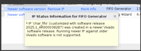 000036582 - Patched Versions of Vivado 2025.1 resulting in Locked IPs