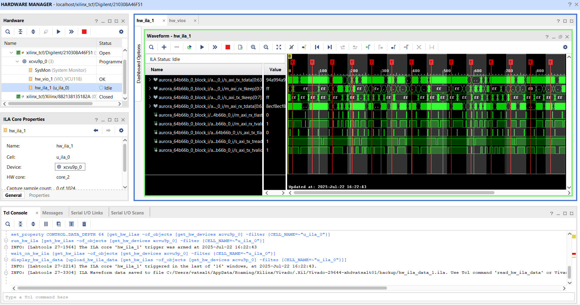 Interoperability between Ultrascale plus and Versal devices using AURORA 64b/66b