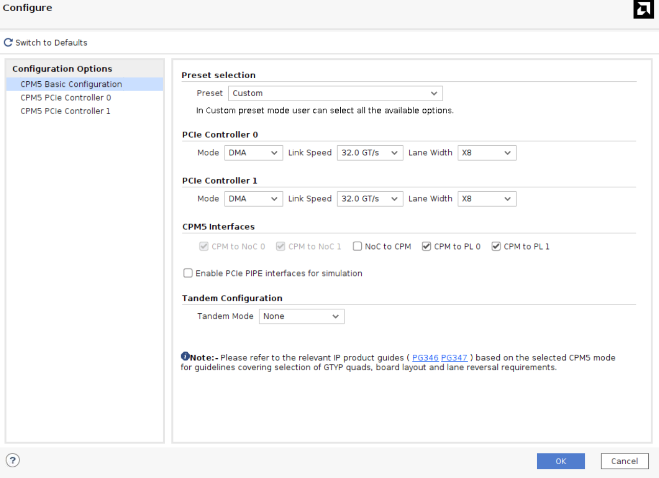 Generating CPM5 Dual Gen4x8 Memory Mapped Design for Performance