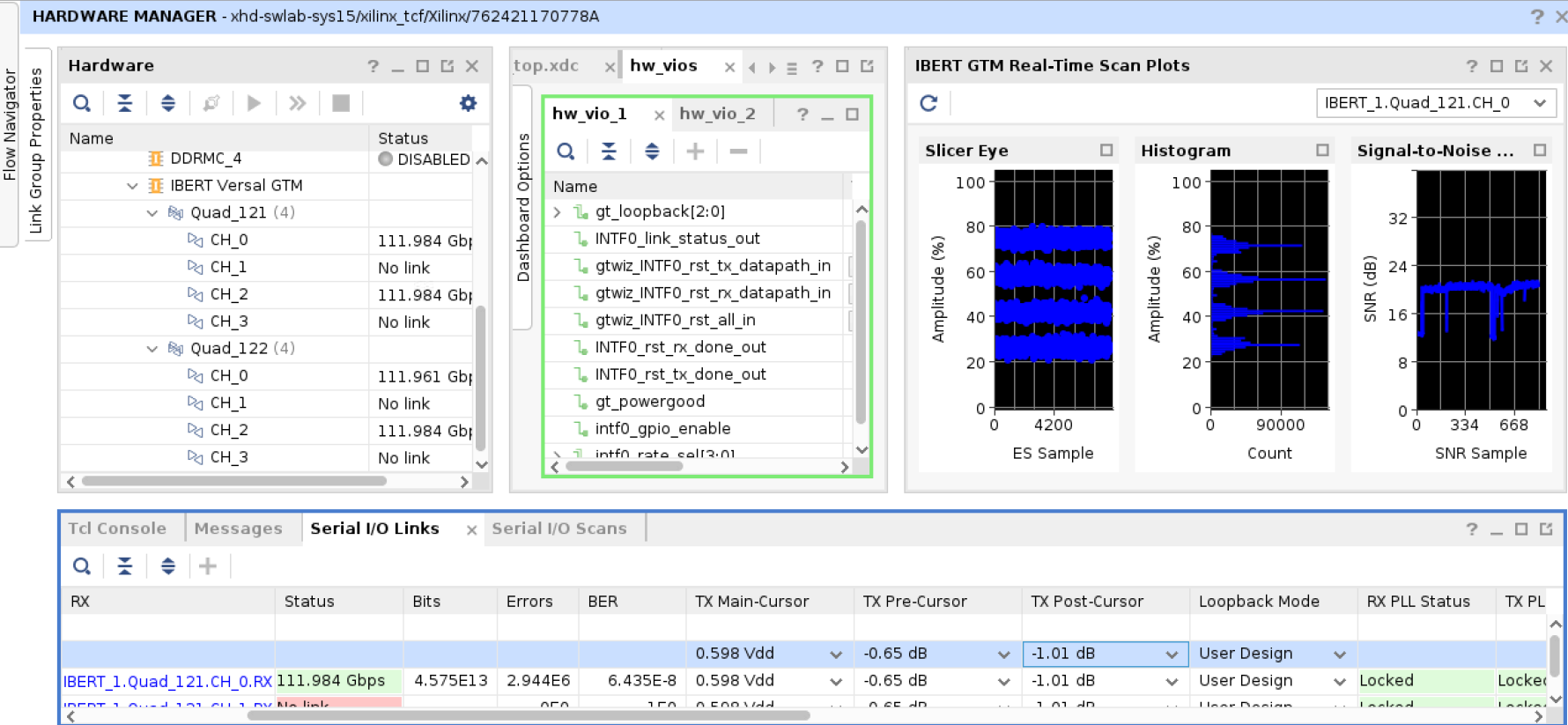 000039200 - Versal GTM 112G operation with QSFPDD loopback module on VPK180