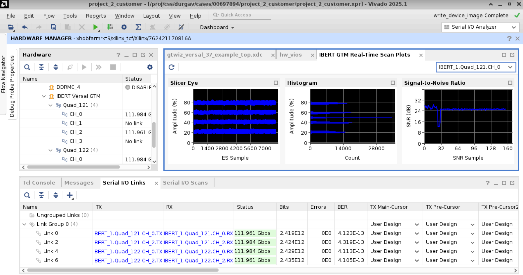 000039200 - Versal GTM 112G operation with QSFPDD loopback module on VPK180